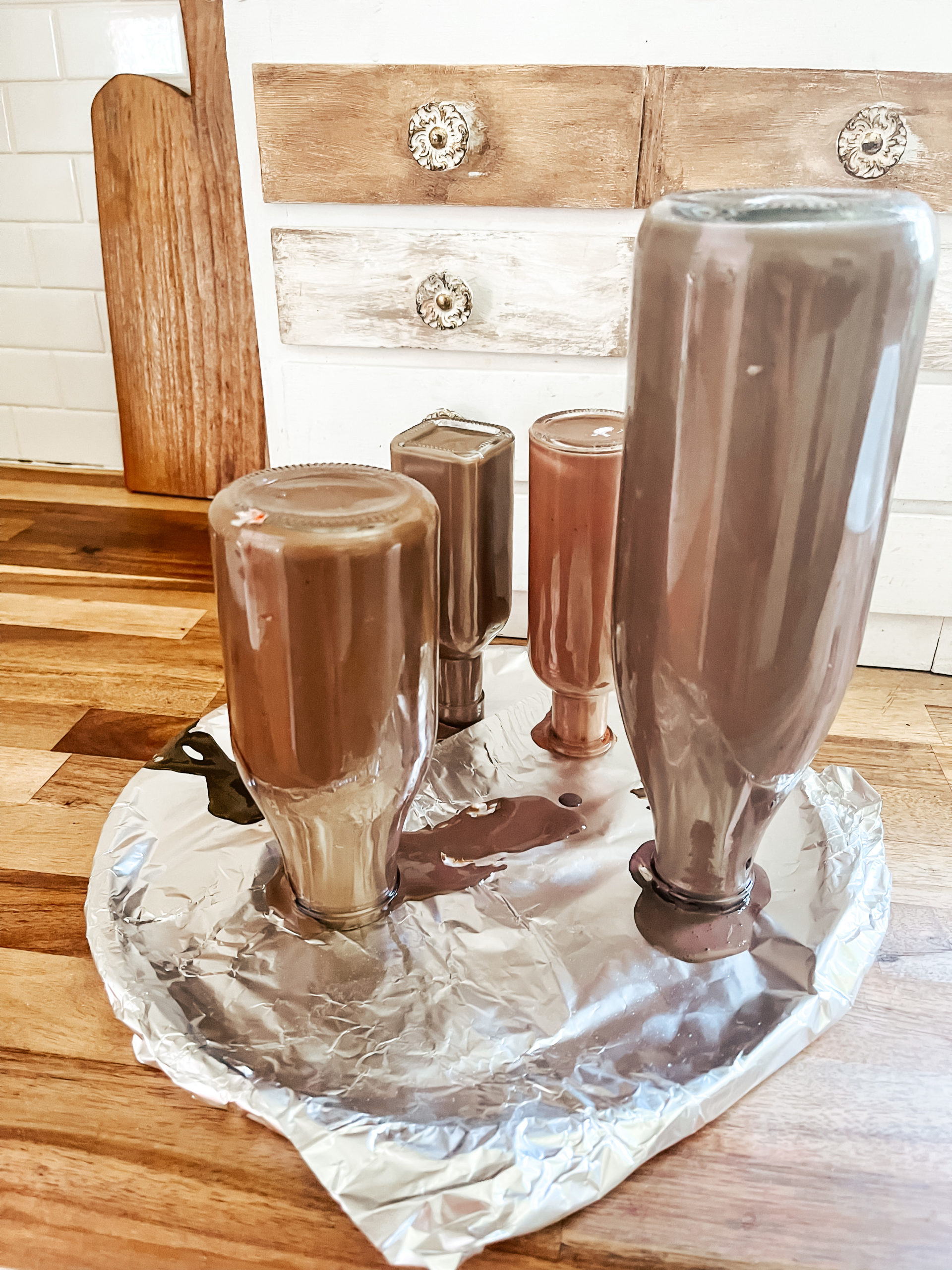 Vintage Inspired Amber Bottles DIY - Itty Bitty Farmhouse