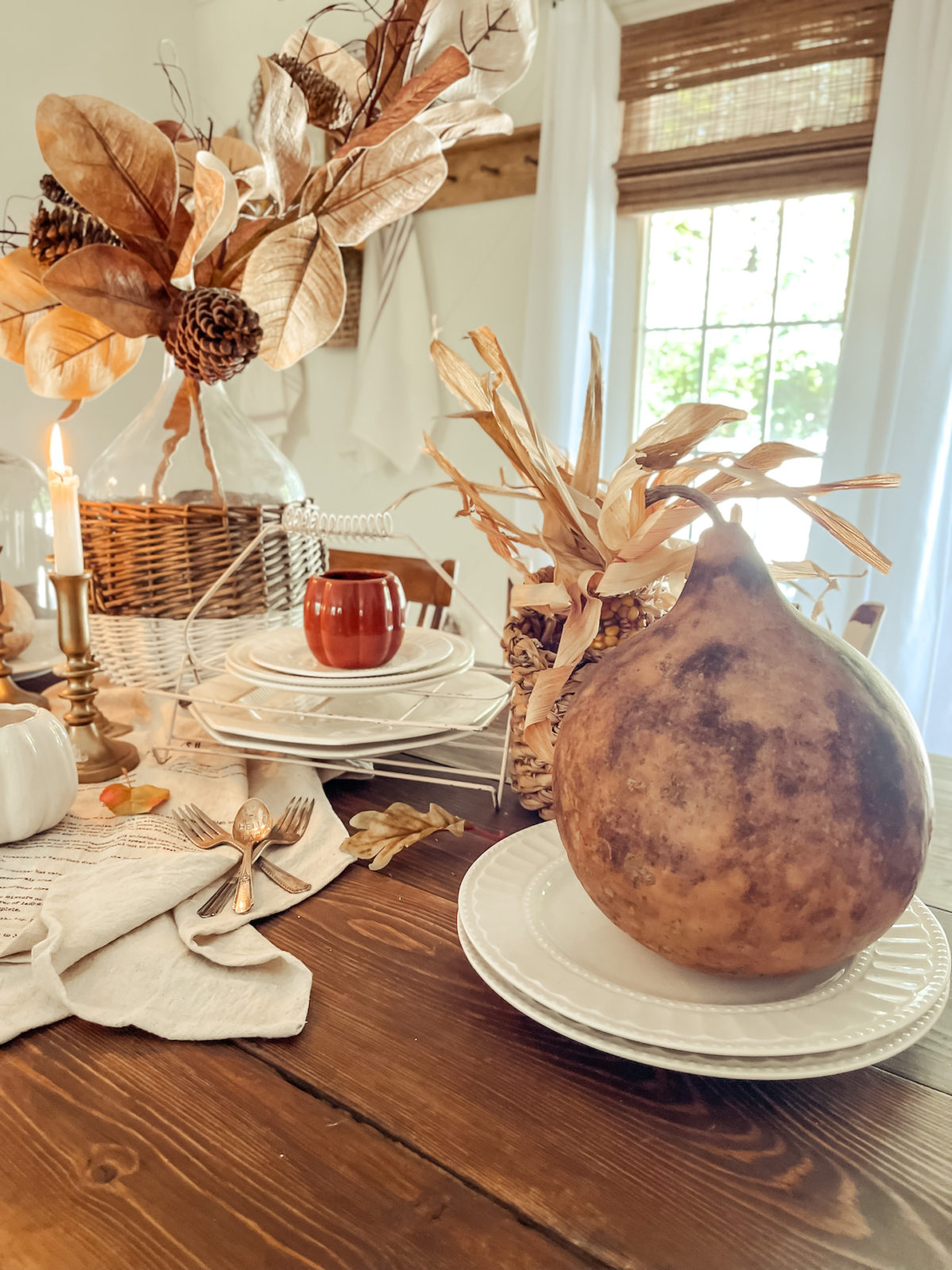 Warm Fall Tone Tablescape - Itty Bitty Farmhouse