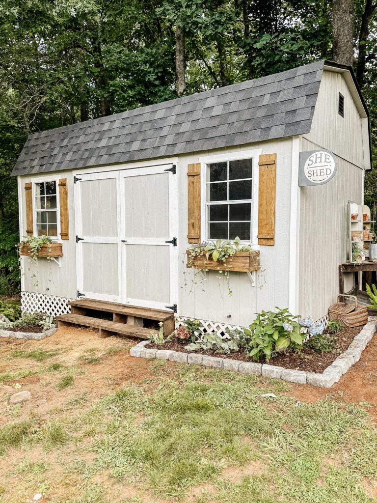 She Shed DIY Flower Boxes - Itty Bitty Farmhouse